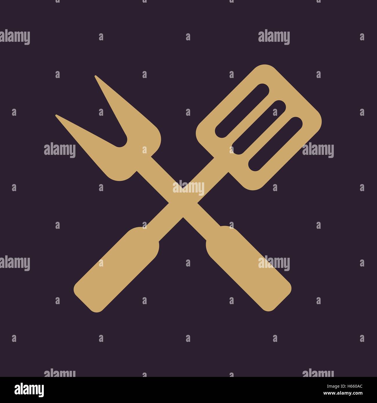 The bbq icon. Barbecue and kitchen, cook symbol. Flat Vector Stock ...