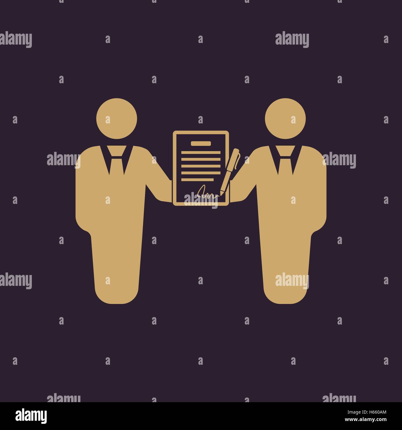 The contract icon. Agreement and signature, pact, partnership ...