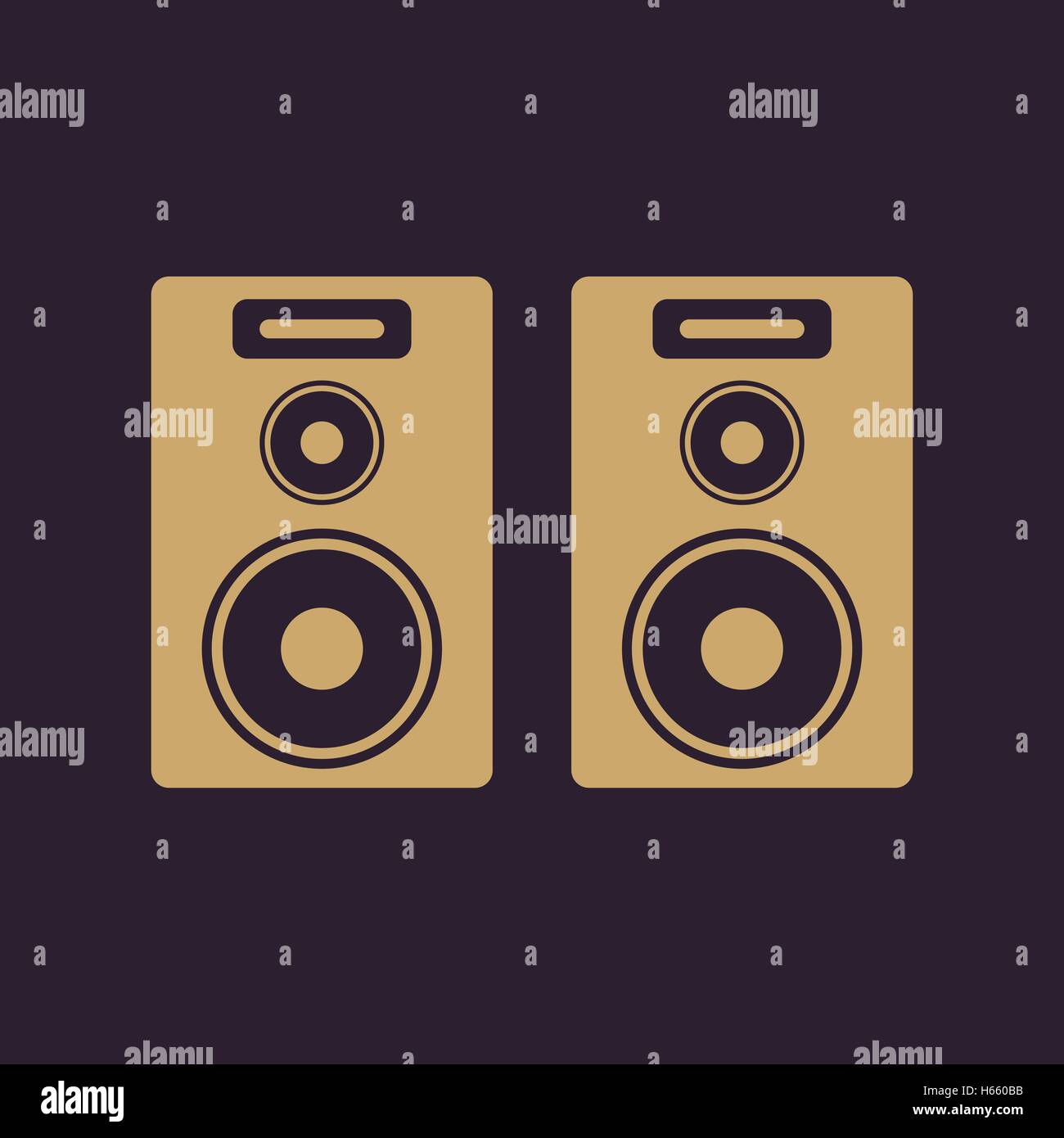 The audio icon. Speaker and music, sound, stereo symbol. Flat Stock ...