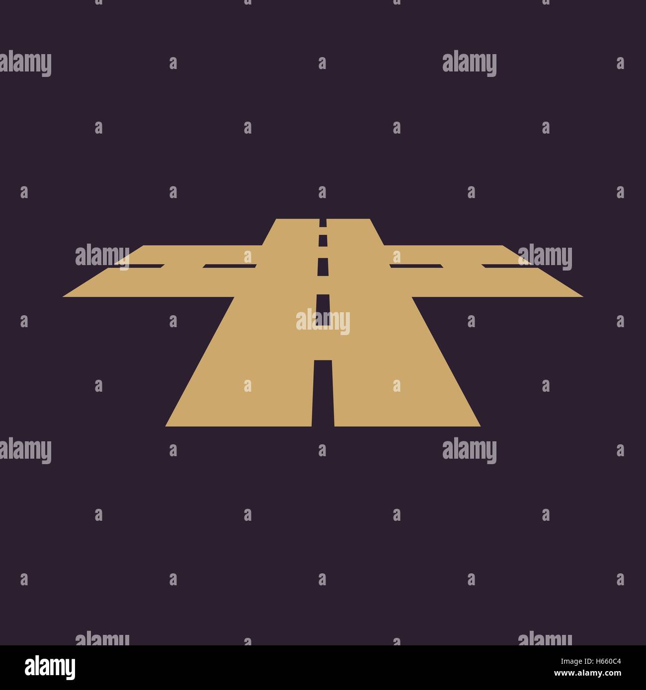The crossroads icon. Crossway and crossing, intersection, road, route ...