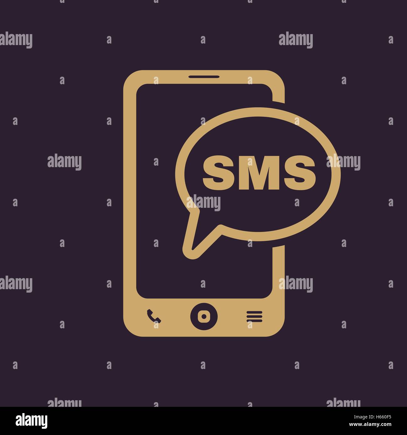 The sms icon. Smartphone and telephone, communication, message symbol ...