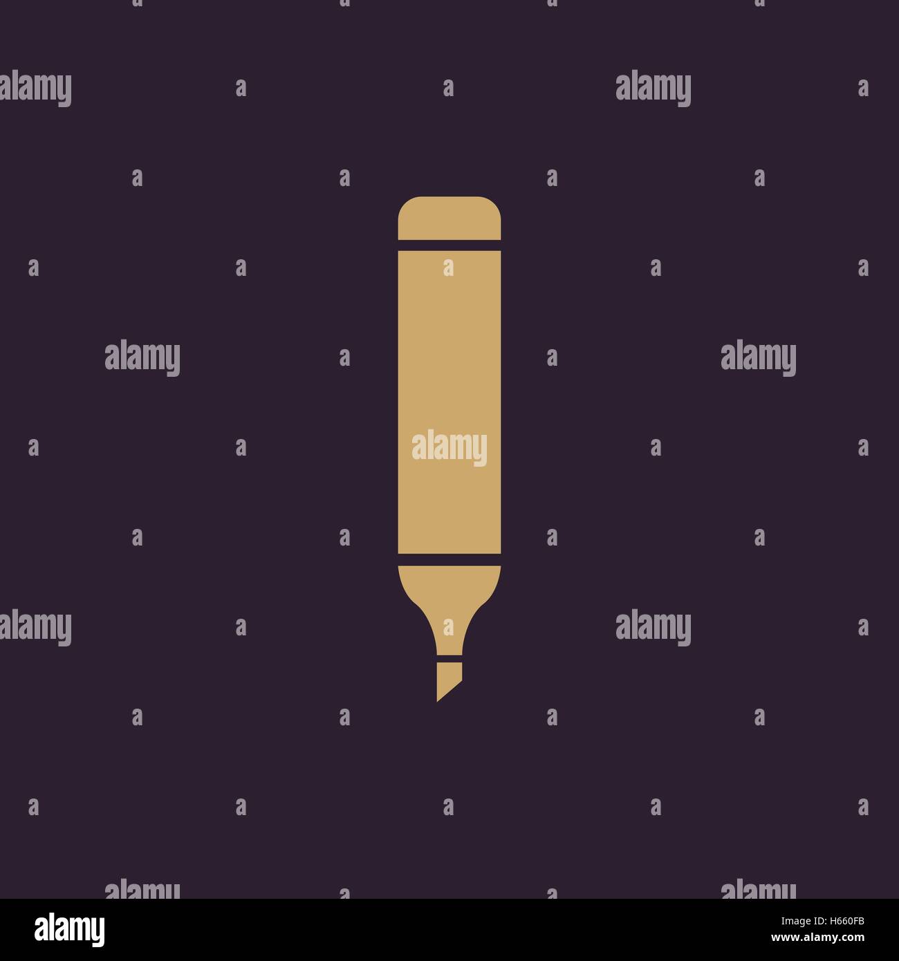 The marker icon. Pen and pencil, highlighter symbol. Flat Stock Vector ...