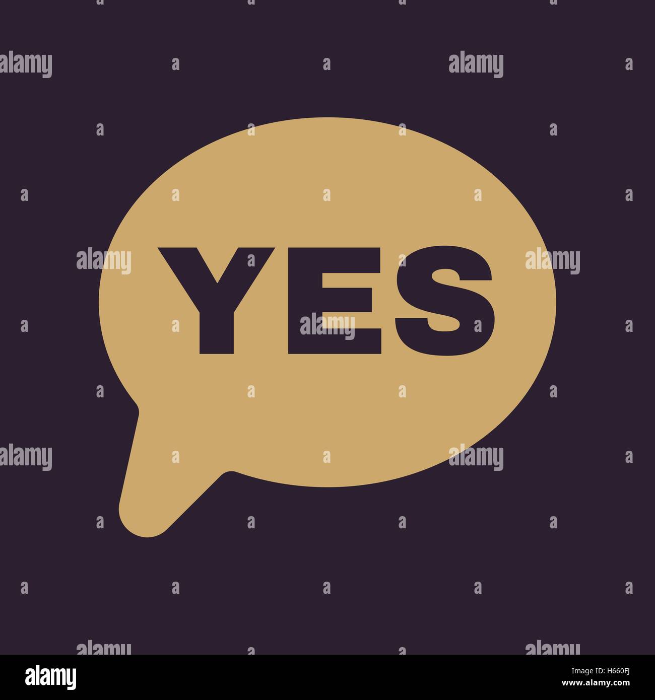 The YES speech bubble icon. Social network and web communicate symbol ...