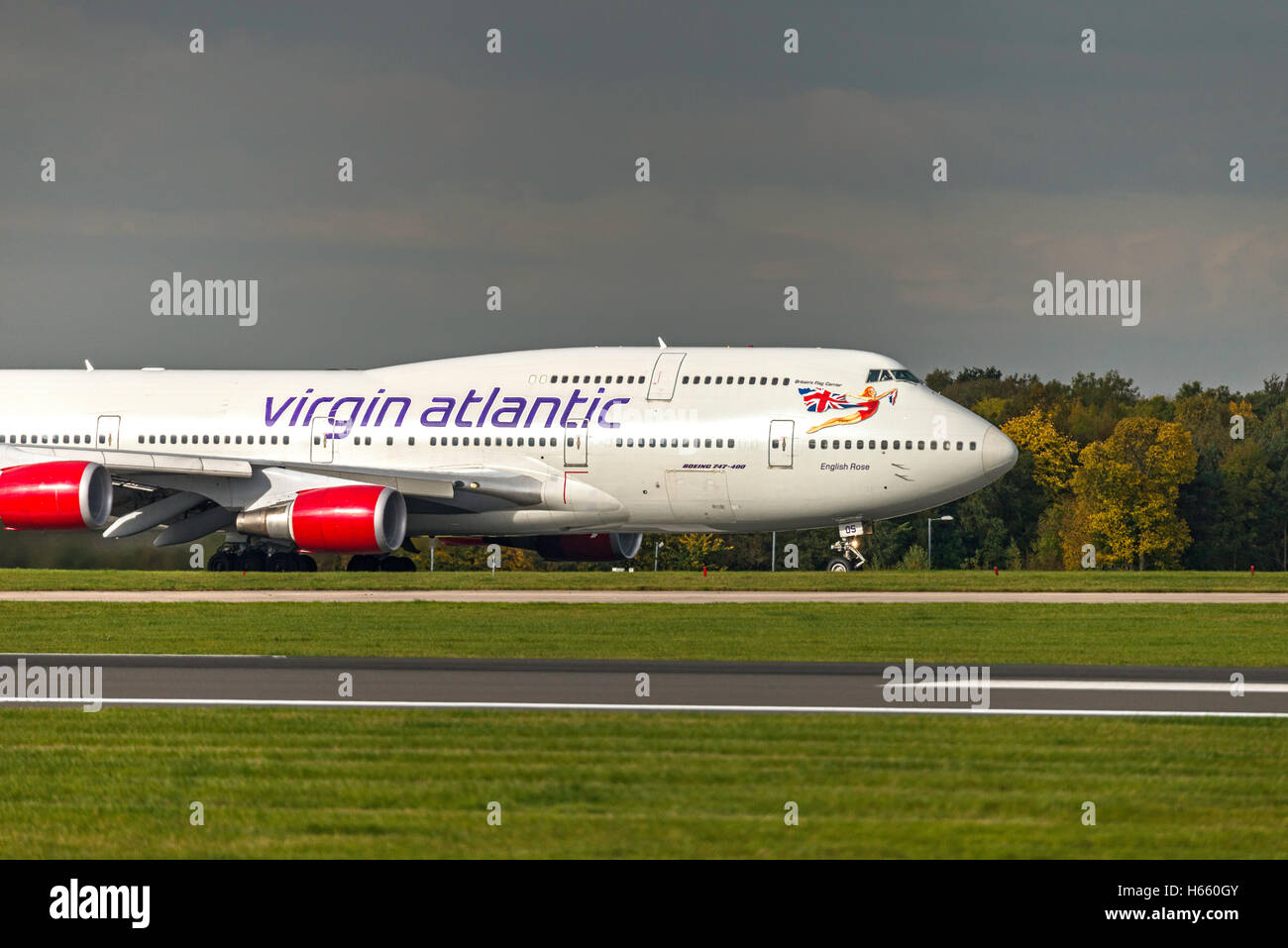 Boeing 747-443 G-VROS Virgin Atlantic English Rose, Airways Manchester ...