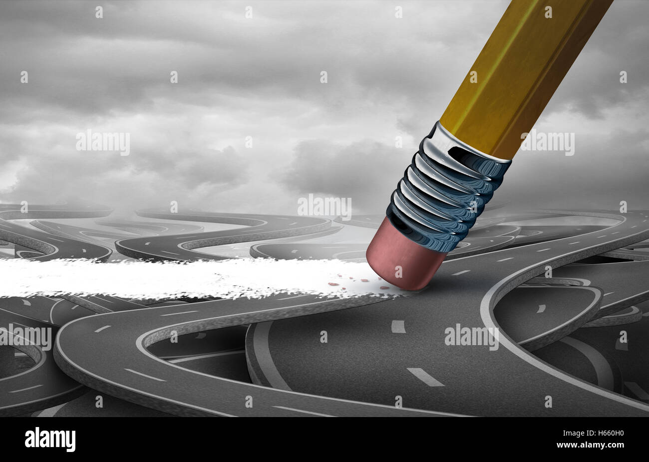 Concept of solution as a pencil erasing a clean pathway across a ...