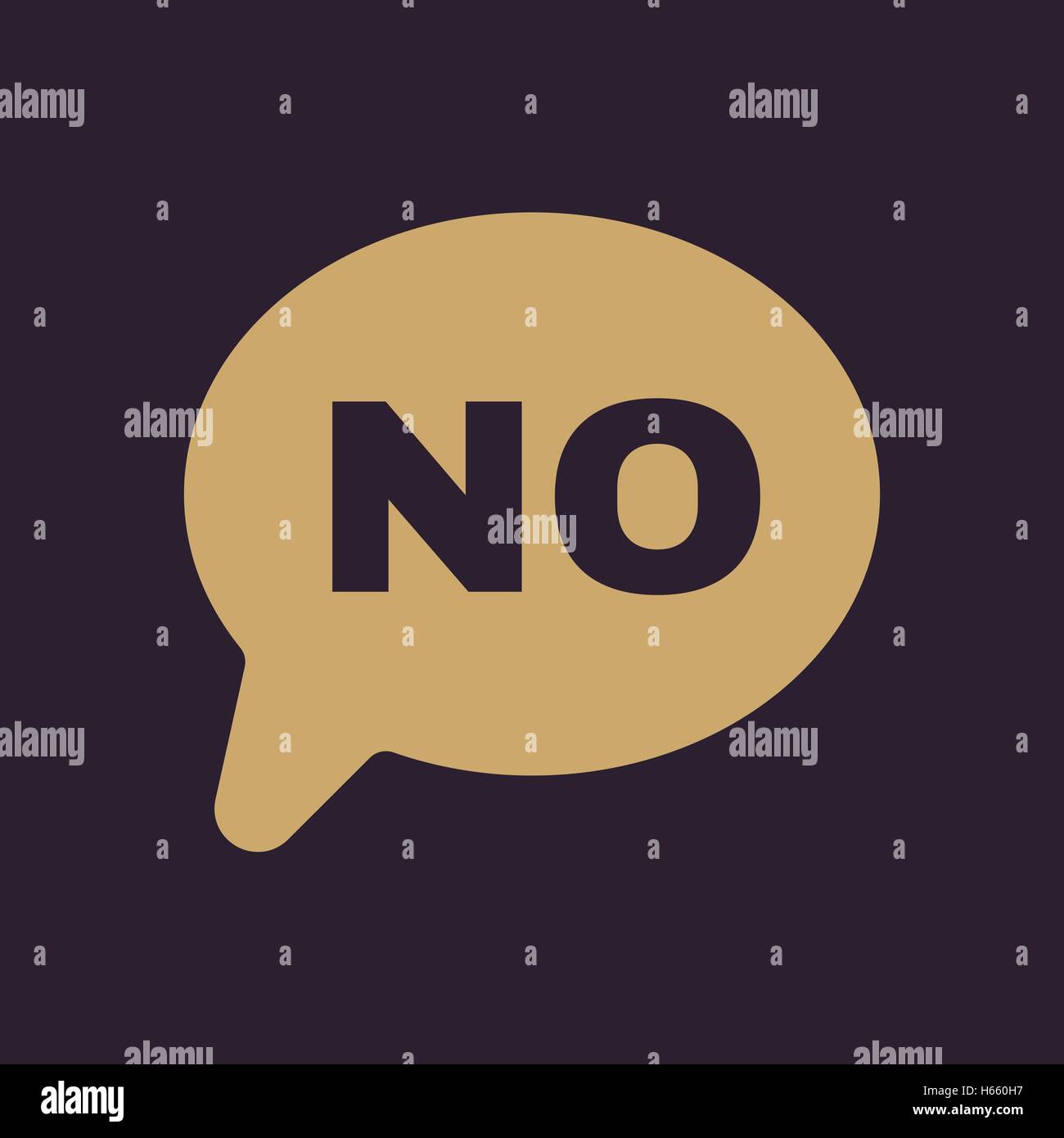 The NO speech bubble icon. Social network and web communicate symbol ...