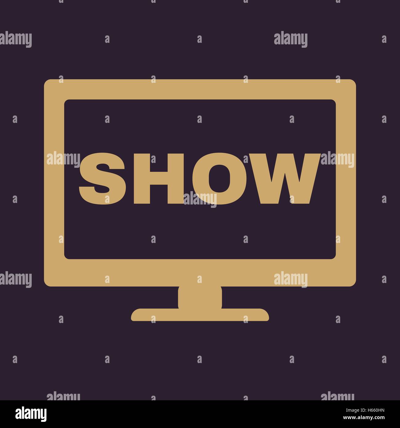 The tv show icon. Television and telly, telecasting, broadcast symbol ...