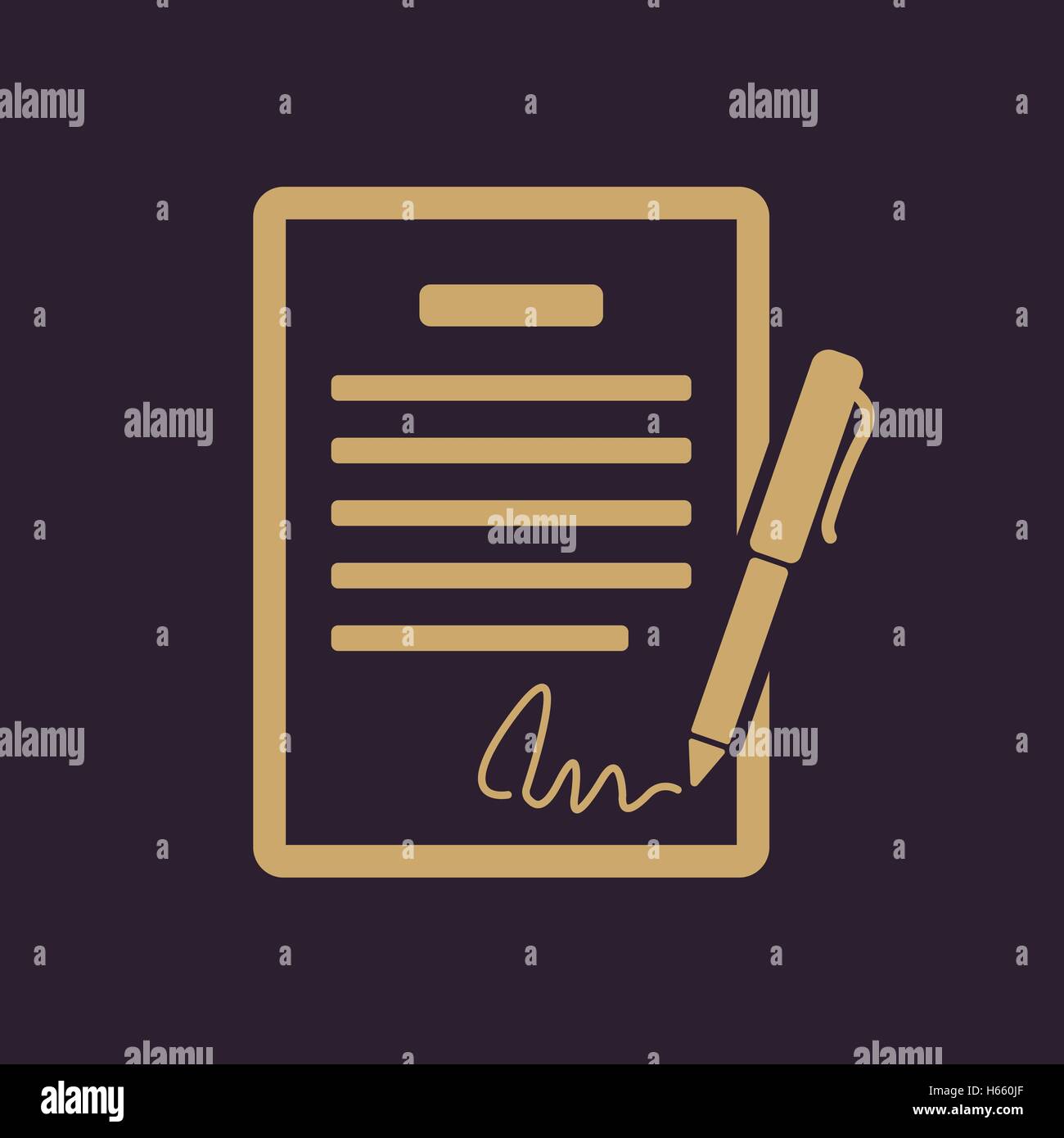The contract icon. Agreement and signature, pact, accord, convention ...