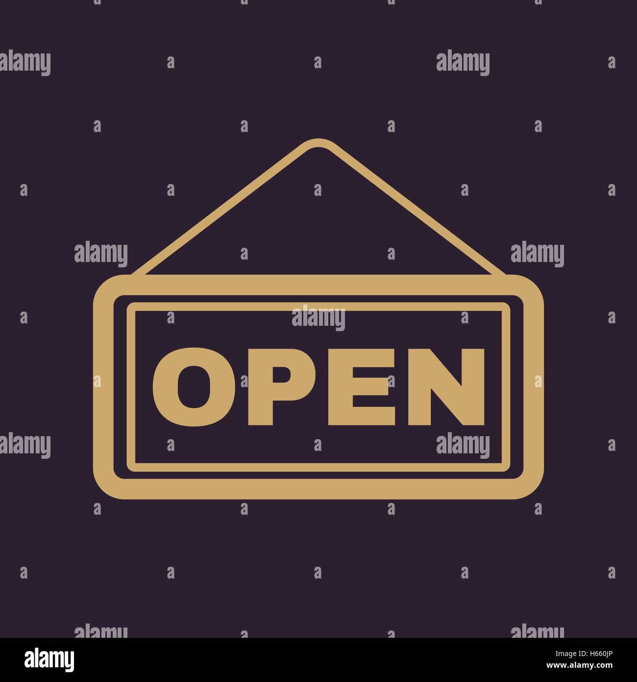 The open sign icon. Input and entrance symbol. Flat Stock Vector Image ...