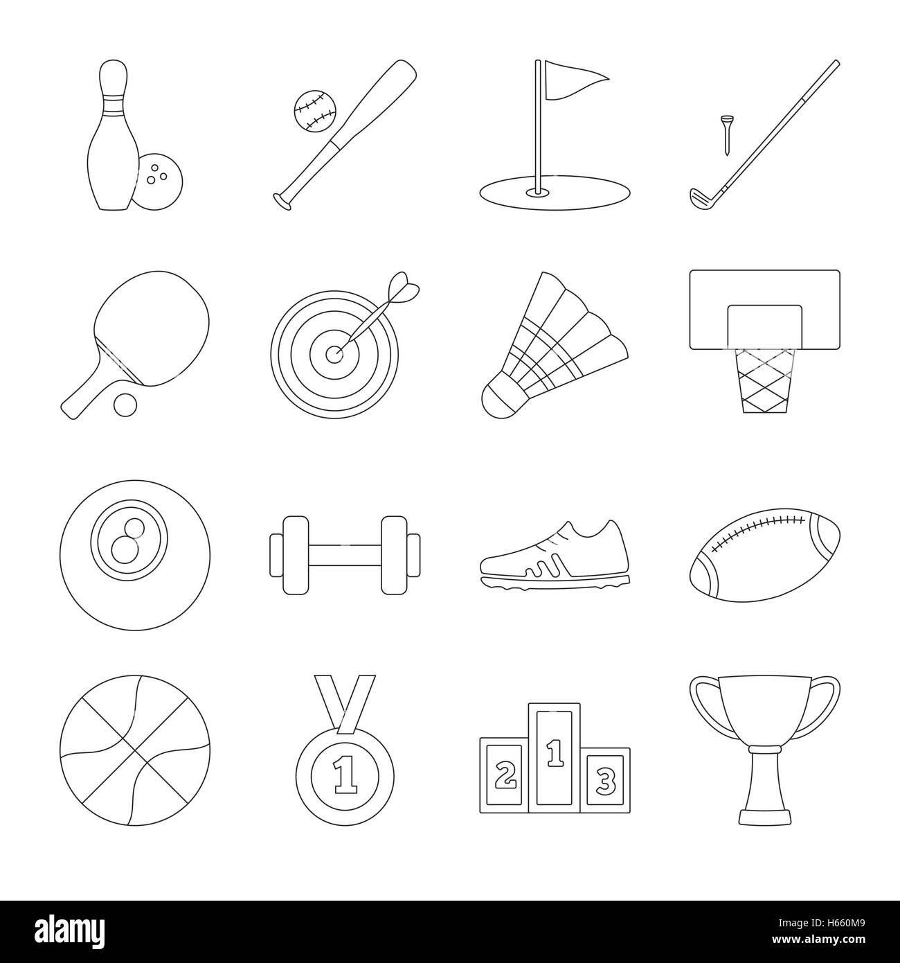 Sport line icons set Stock Vector Image & Art - Alamy