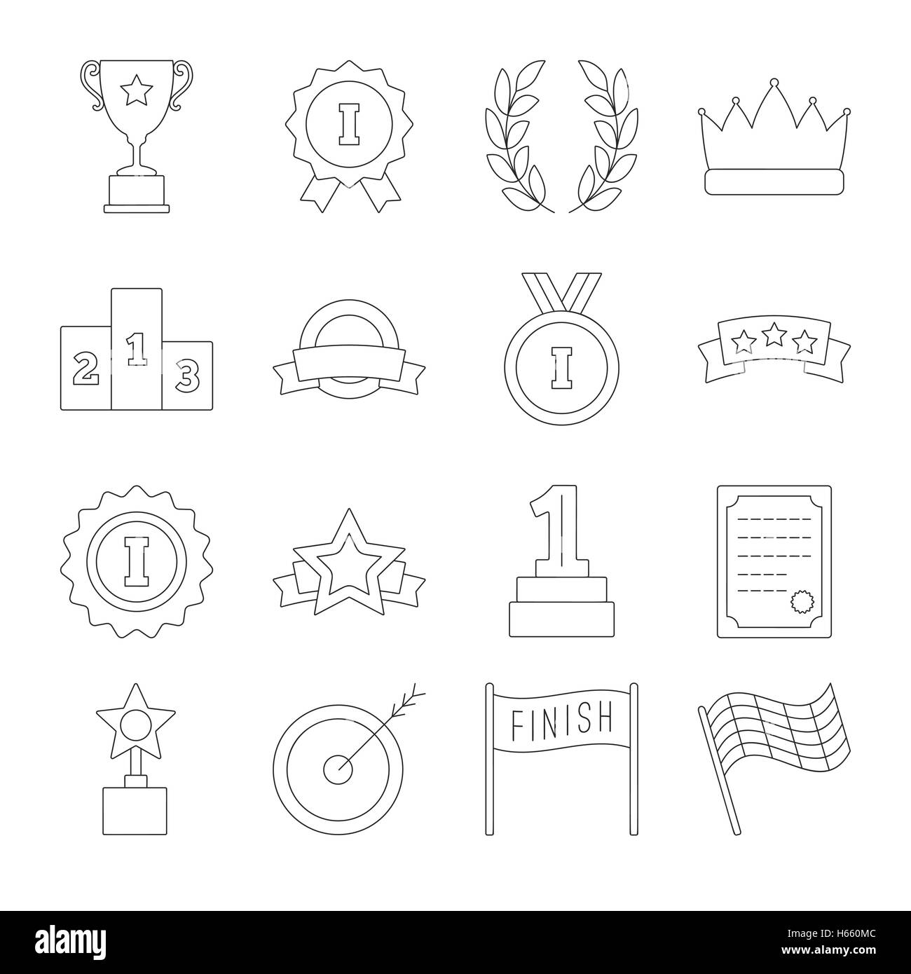 Line victory icon set Stock Vector Image & Art - Alamy