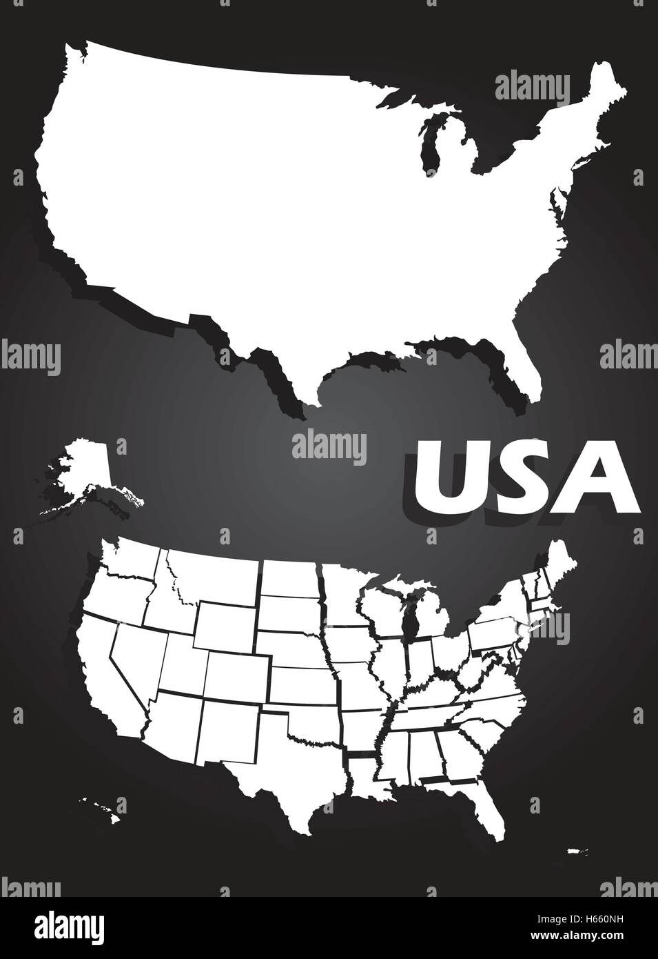 Whole map of usa states hi-res stock photography and images - Alamy