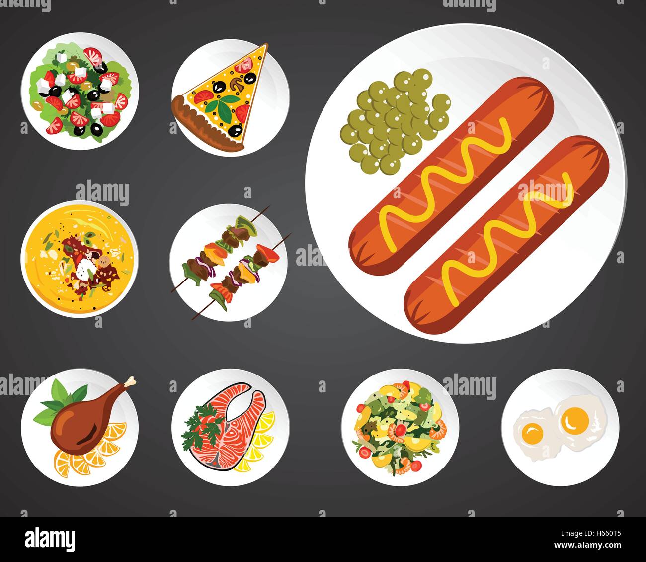 Food illustrations set Stock Vector Image & Art - Alamy