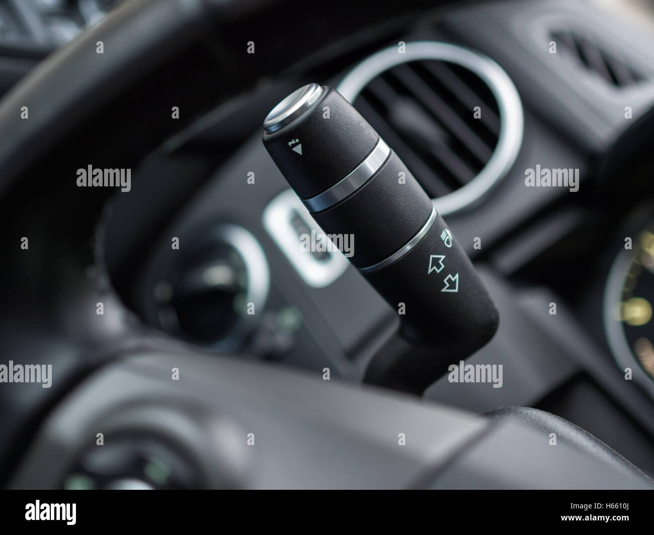 Turn signal switch in car, shallow depth of field Stock Photo - Alamy