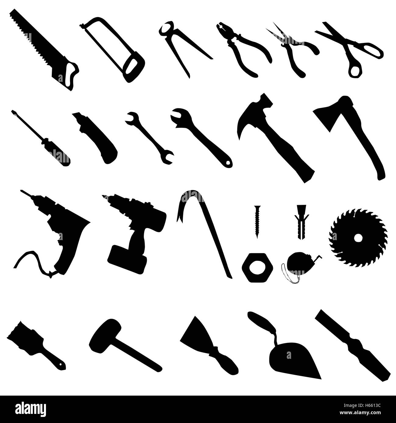 Tools silhouette set Stock Vector Image & Art - Alamy