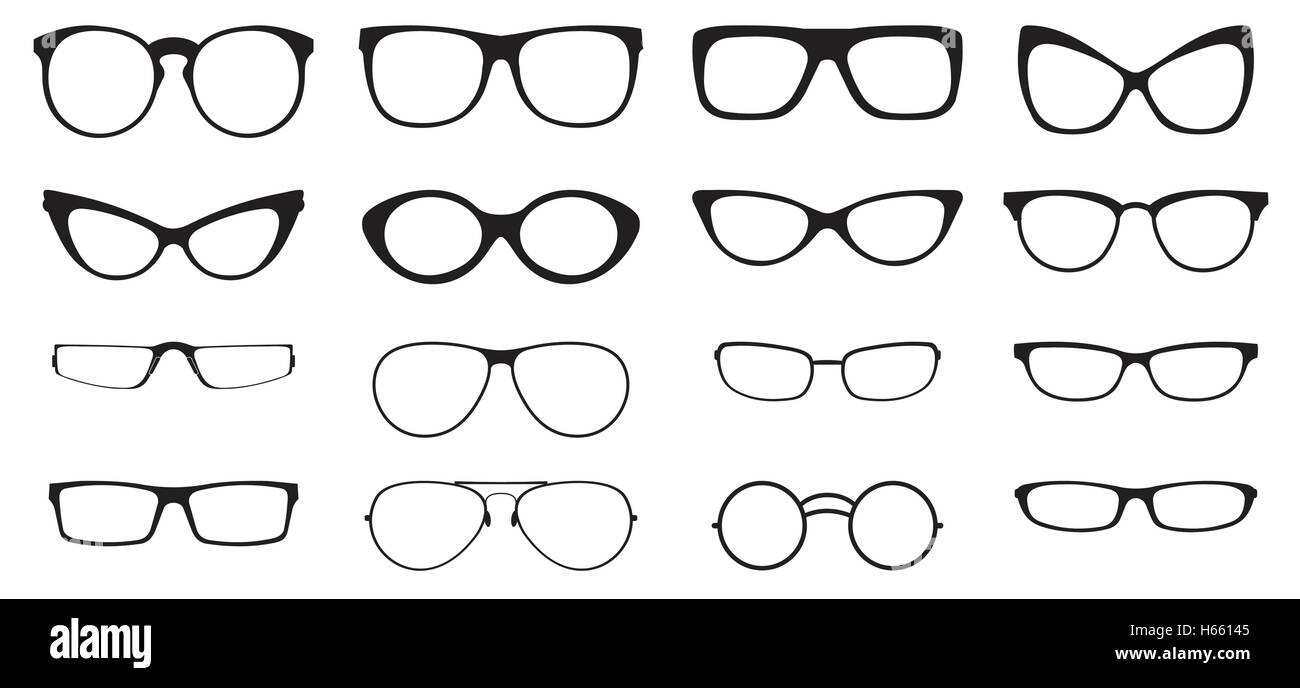 Eyeglasses silhouette set Stock Vector Image & Art - Alamy