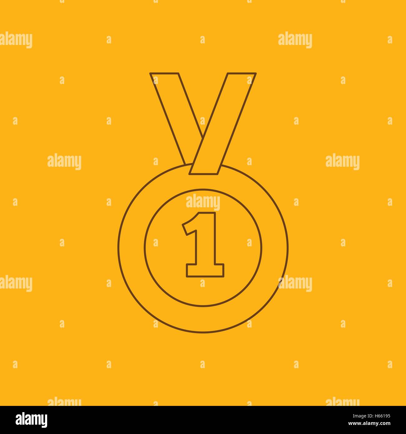 Medal line icon sports Stock Vector Images - Alamy