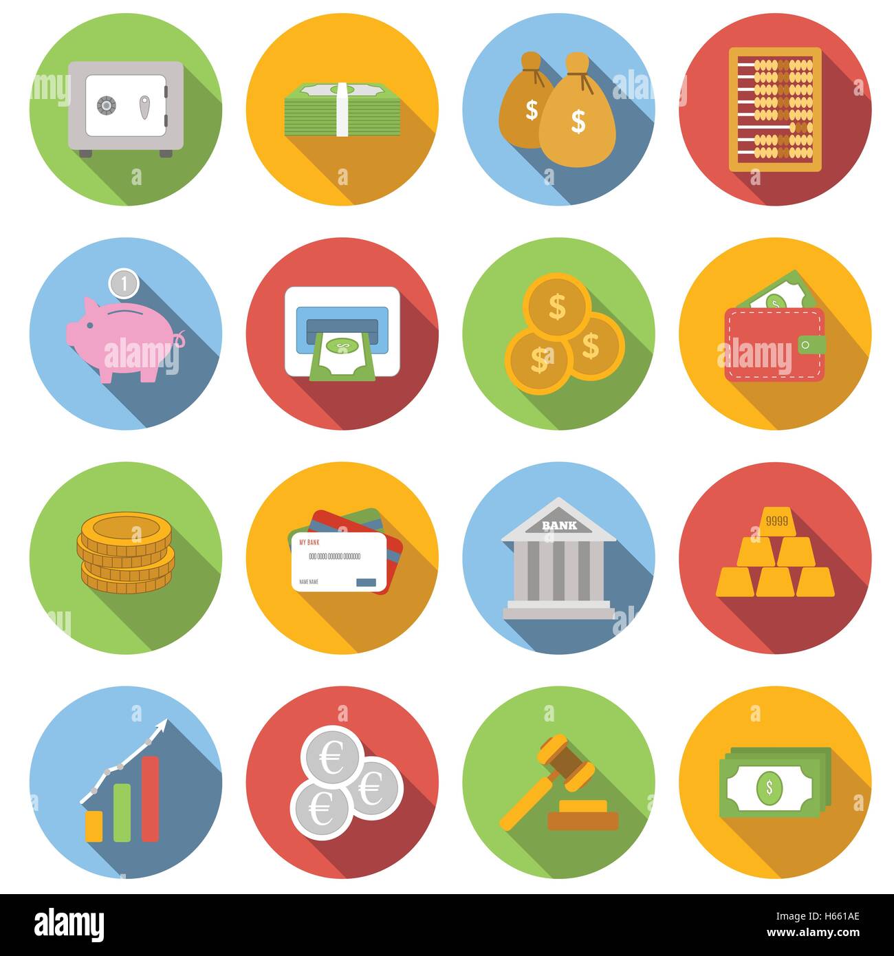 Money Flat icon set Stock Vector Image & Art - Alamy