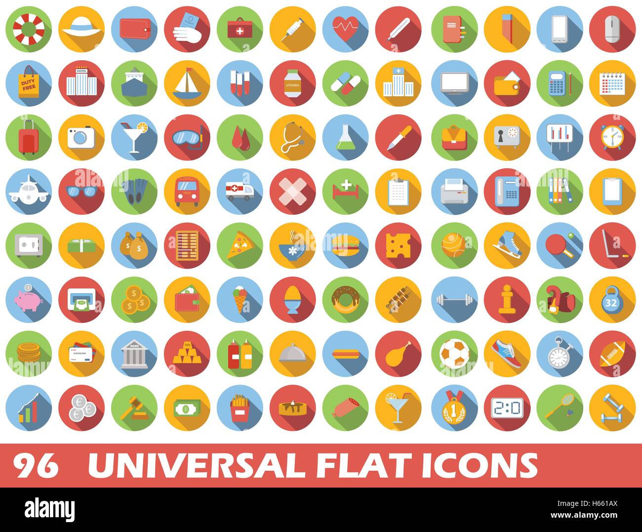 Universal flat icons Stock Vector Image & Art - Alamy