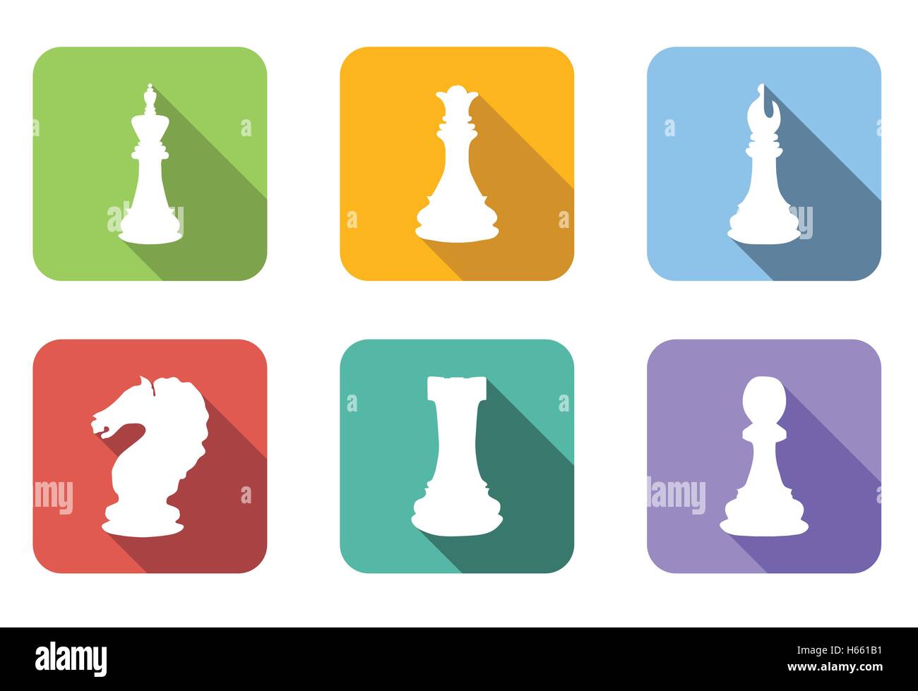 Chess flat icons set Stock Vector Image & Art - Alamy