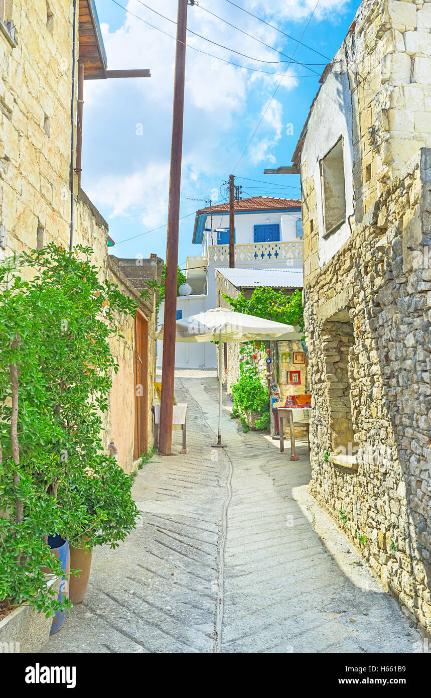 Omodos is the famous tourist village, located in mountains of Cyprus ...