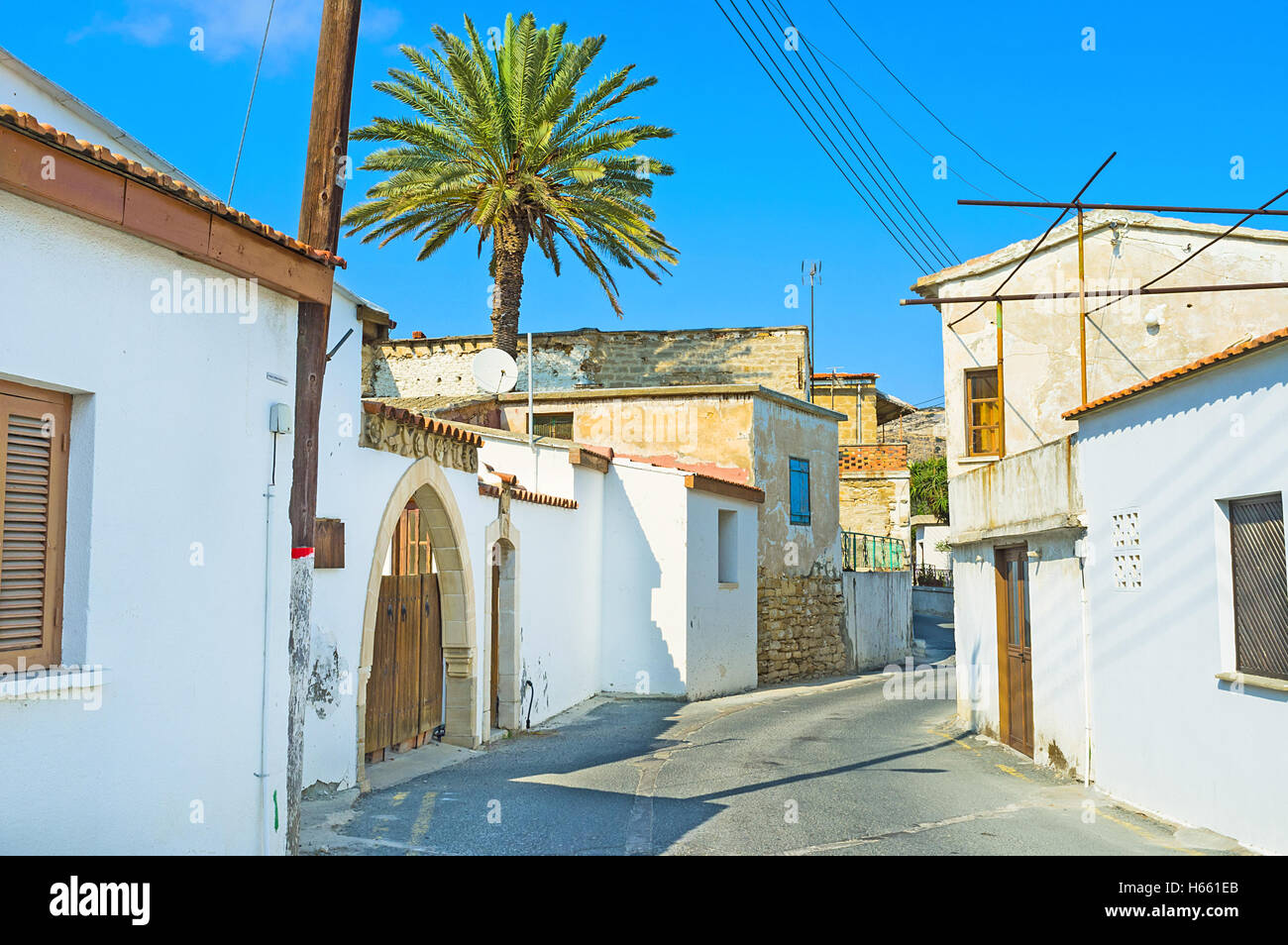 The pleasant daily walk in small quiet mountain village of ...