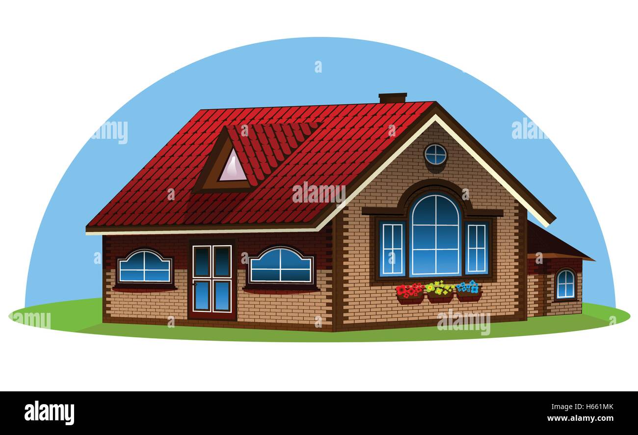 3d house illustration Stock Vector Image & Art - Alamy