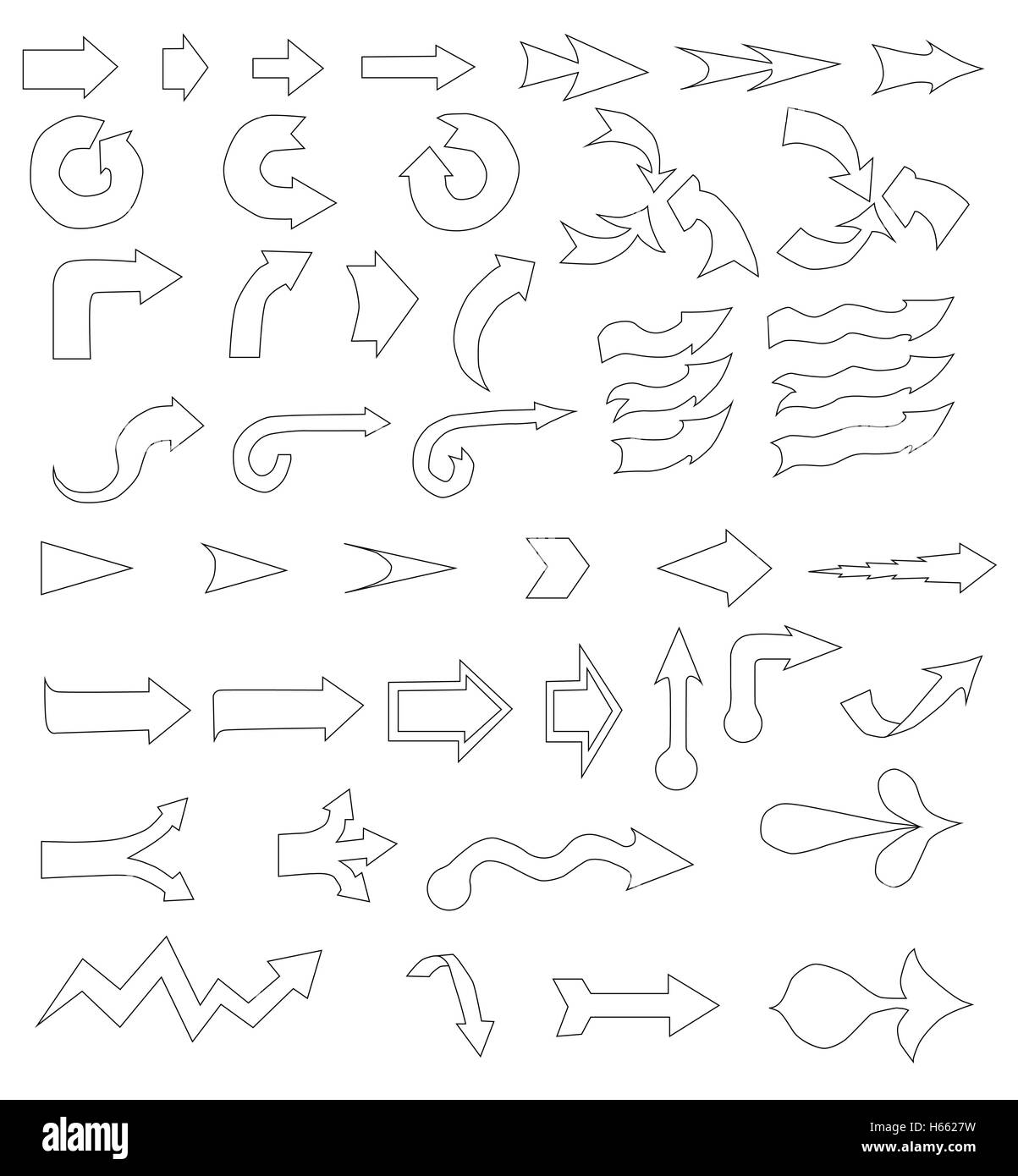50 hand-drawn arrows icons Stock Vector Image & Art - Alamy