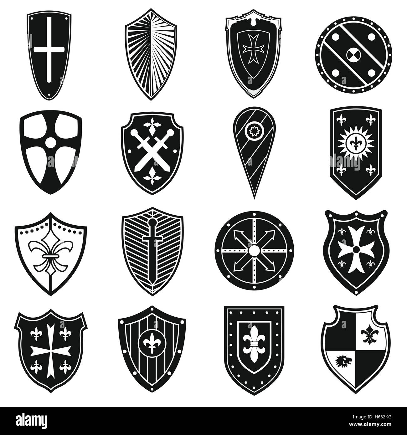 Shields icons set Stock Vector Image & Art - Alamy