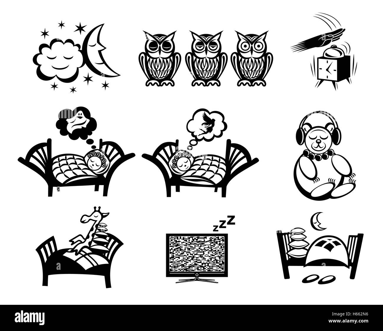 Sleeping signs set Stock Vector Image & Art - Alamy