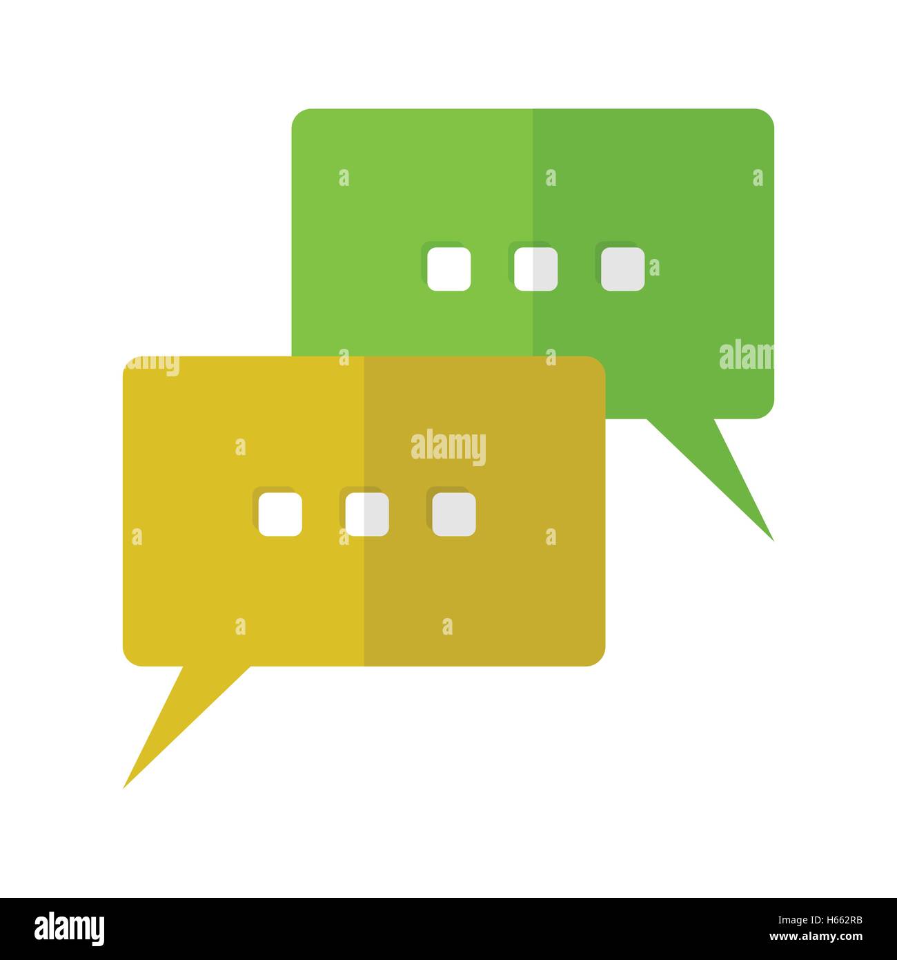 Speech dialogue bubbles yellow Cut Out Stock Images & Pictures - Alamy