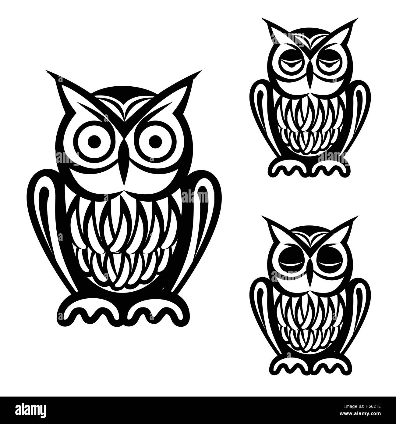 Owl simple icons set Stock Vector Image & Art - Alamy