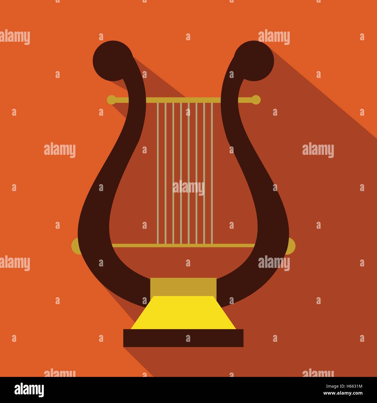 Lyre flat icon Stock Vector Image & Art - Alamy