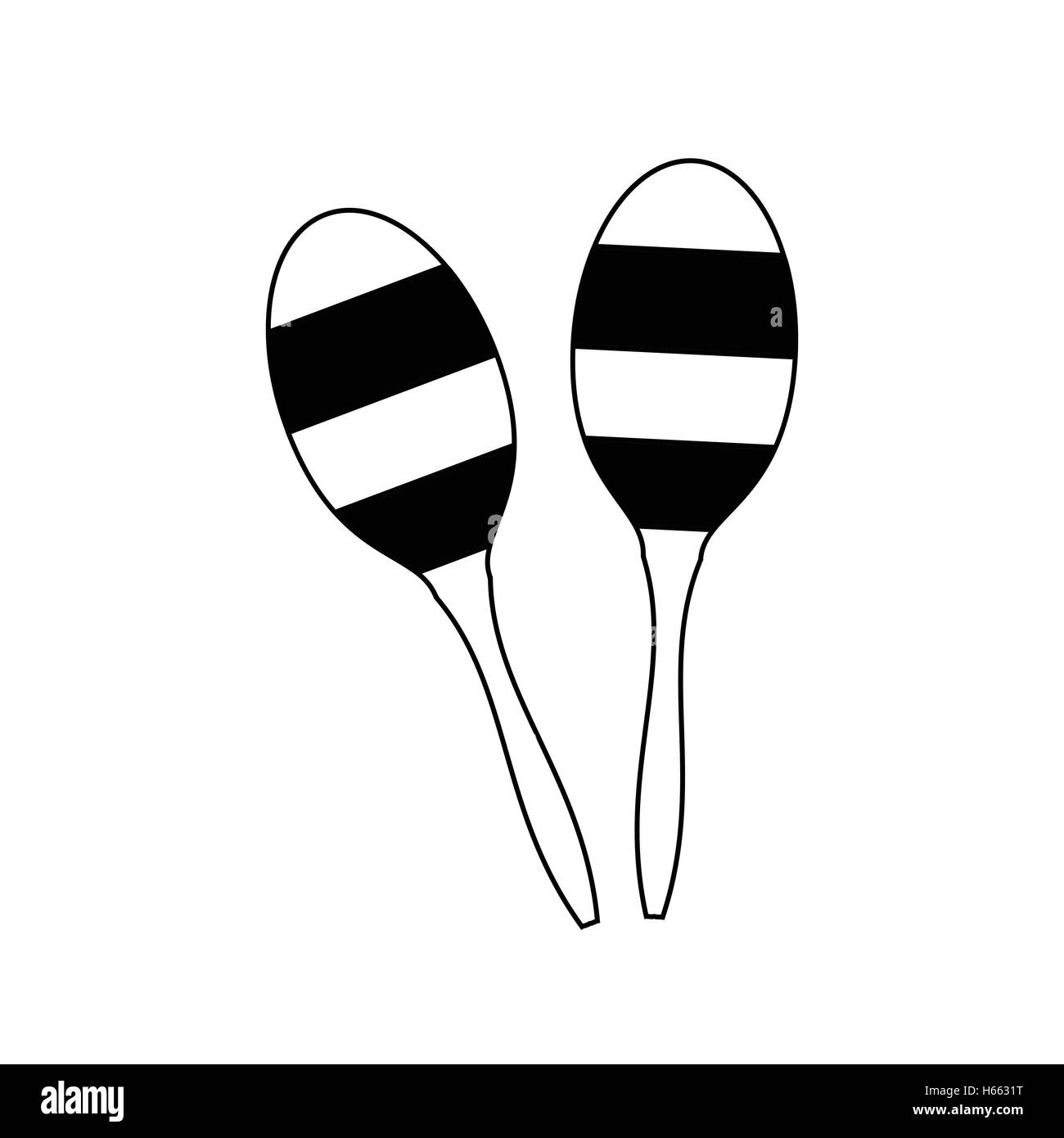 Maracas traditional music instrument Black and White Stock Photos ...