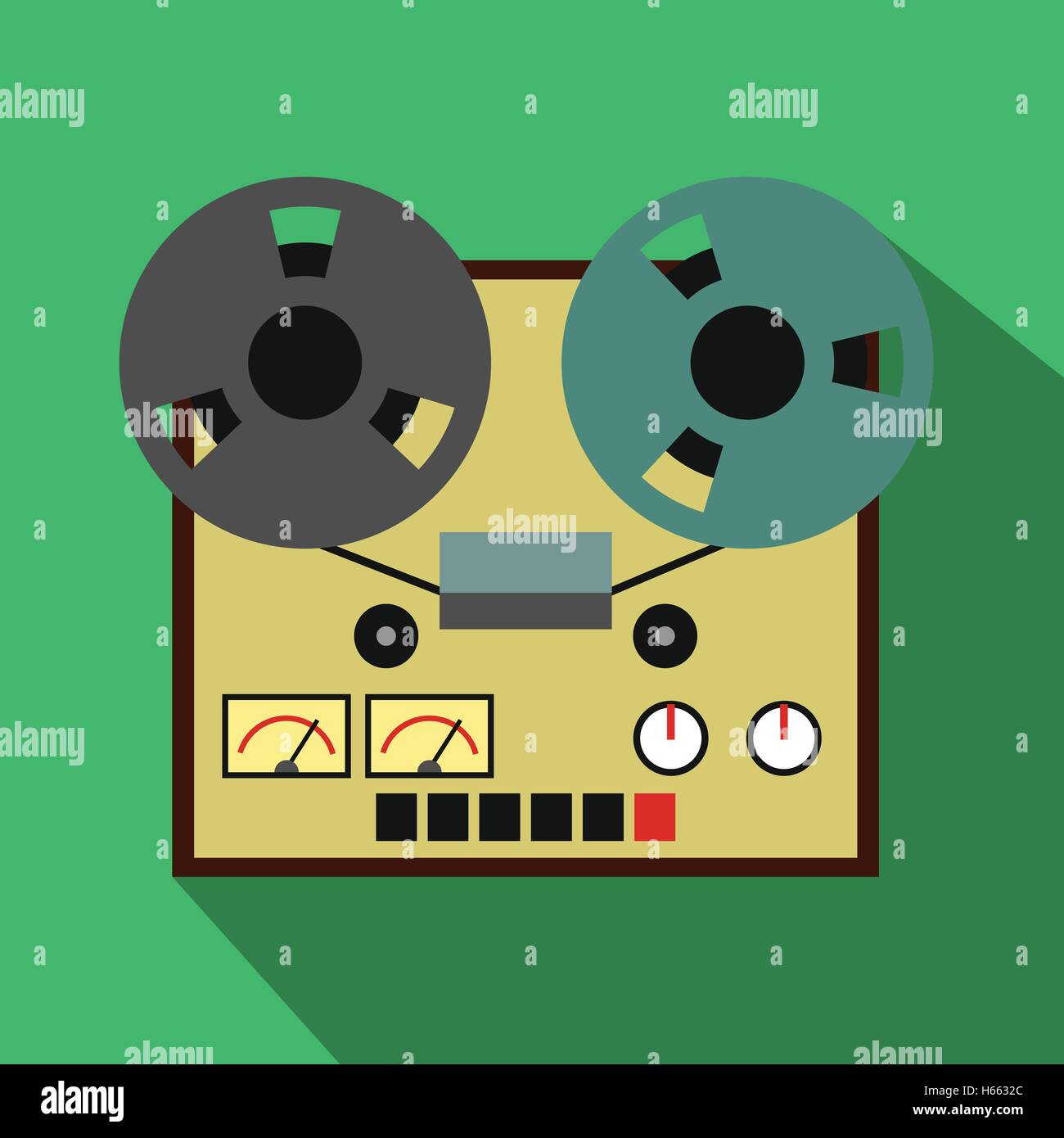 Reel tape recorder flat icon Stock Vector Image & Art - Alamy