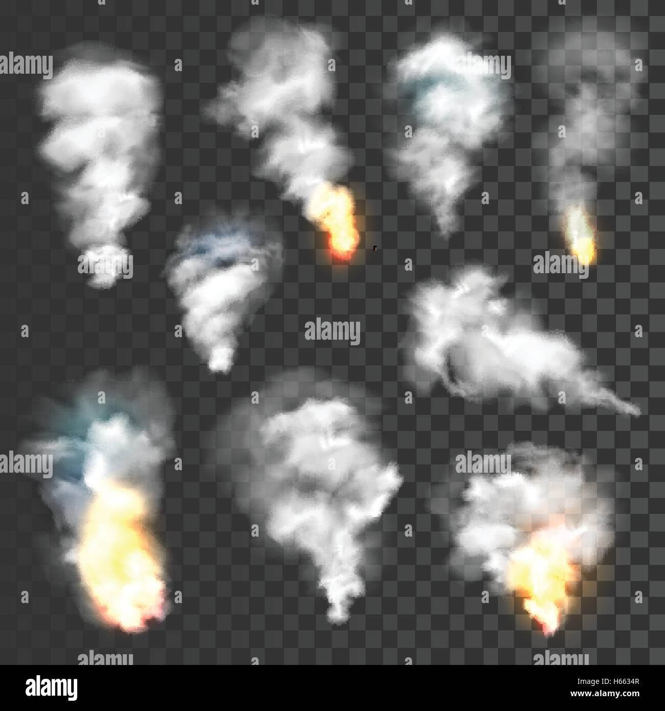 Smoke and fire set Stock Vector Image & Art - Alamy
