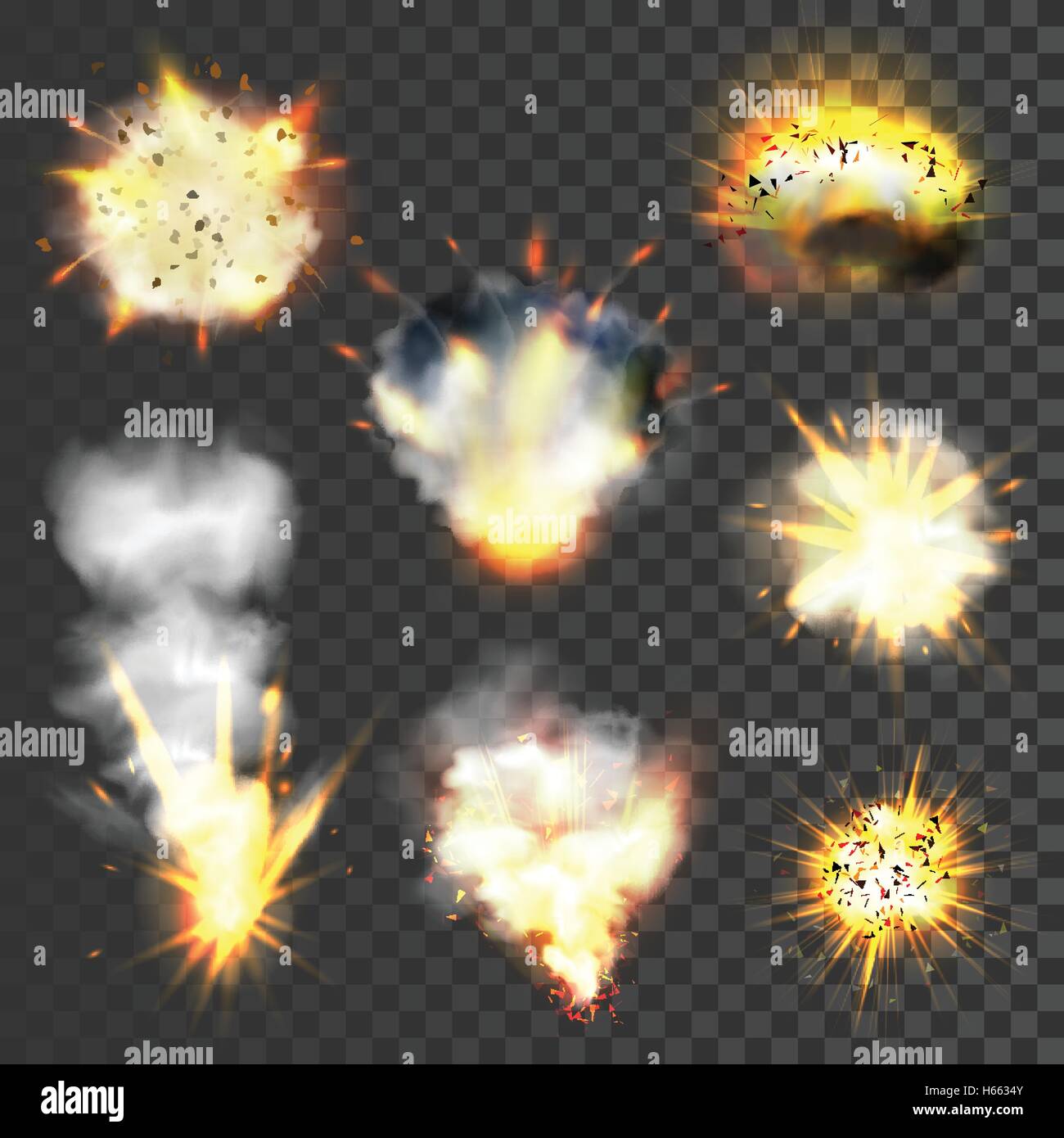 Big explosions set Stock Vector Image & Art - Alamy