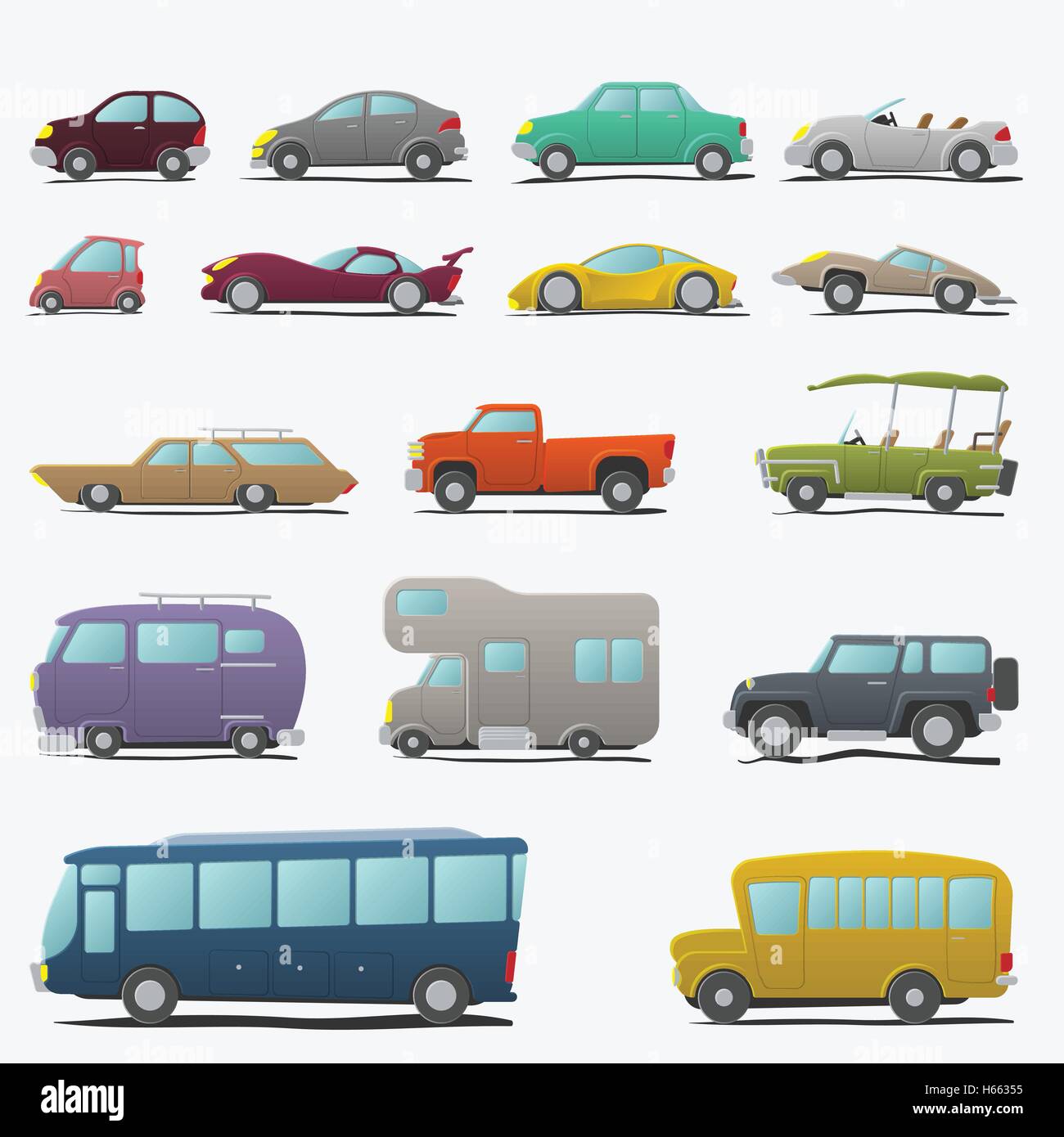 Cartoon cars Cut Out Stock Images & Pictures - Alamy