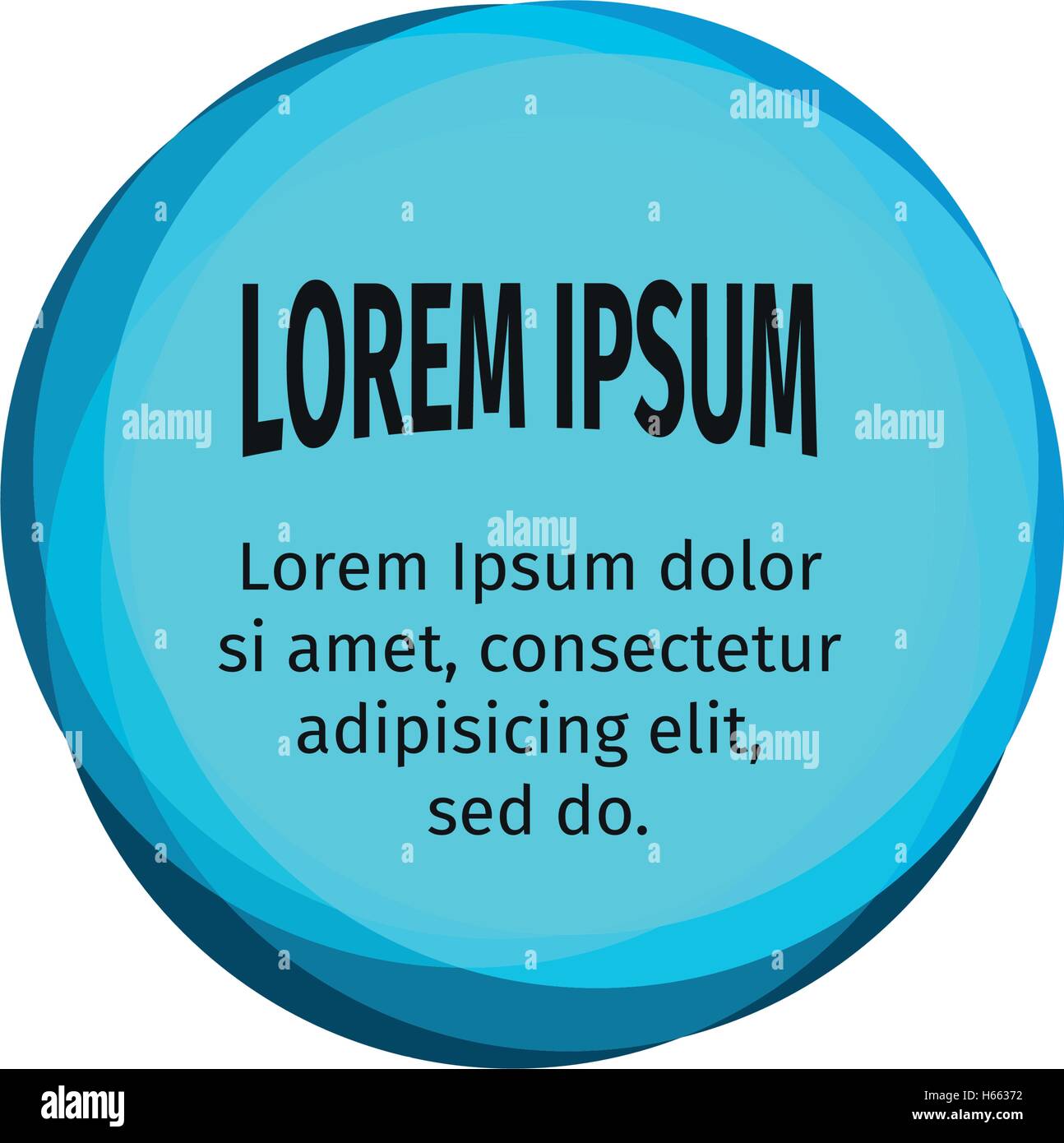 Isolated abstract bright blue color round shape logo on the white ...