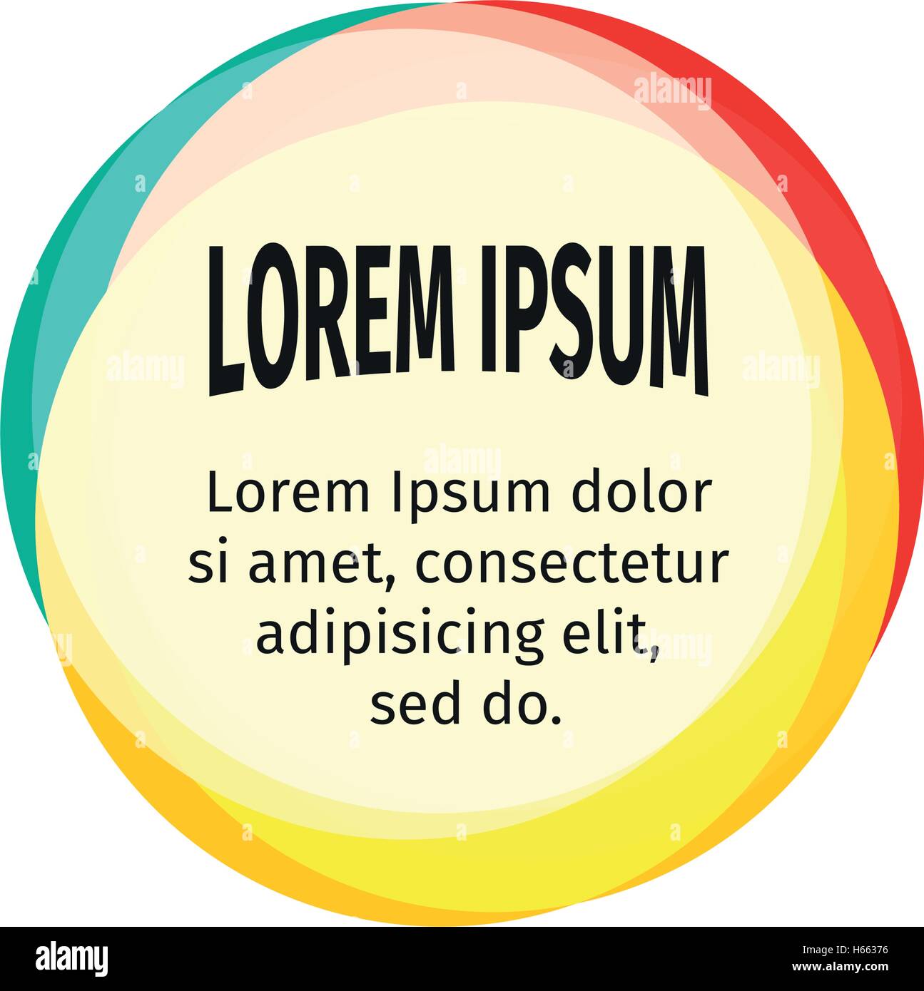 Isolated abstract bright colorful round shape logo on the white ...