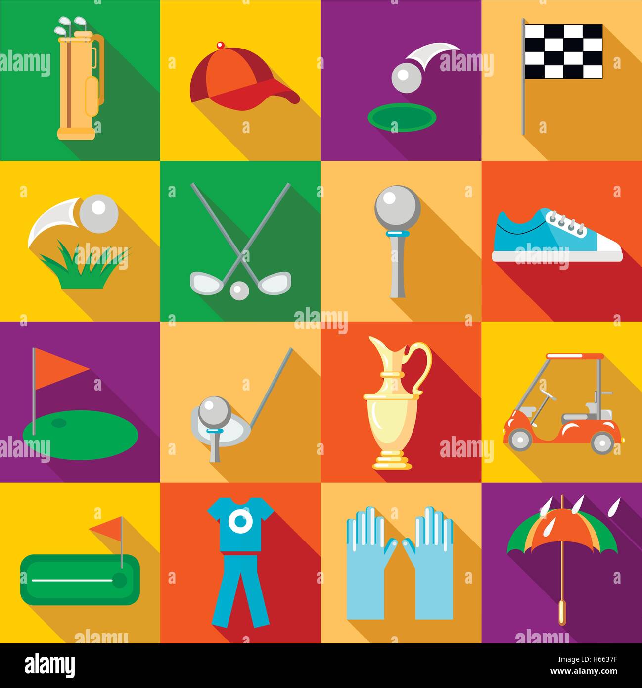 Golf Icons set, flat style Stock Vector Image & Art - Alamy