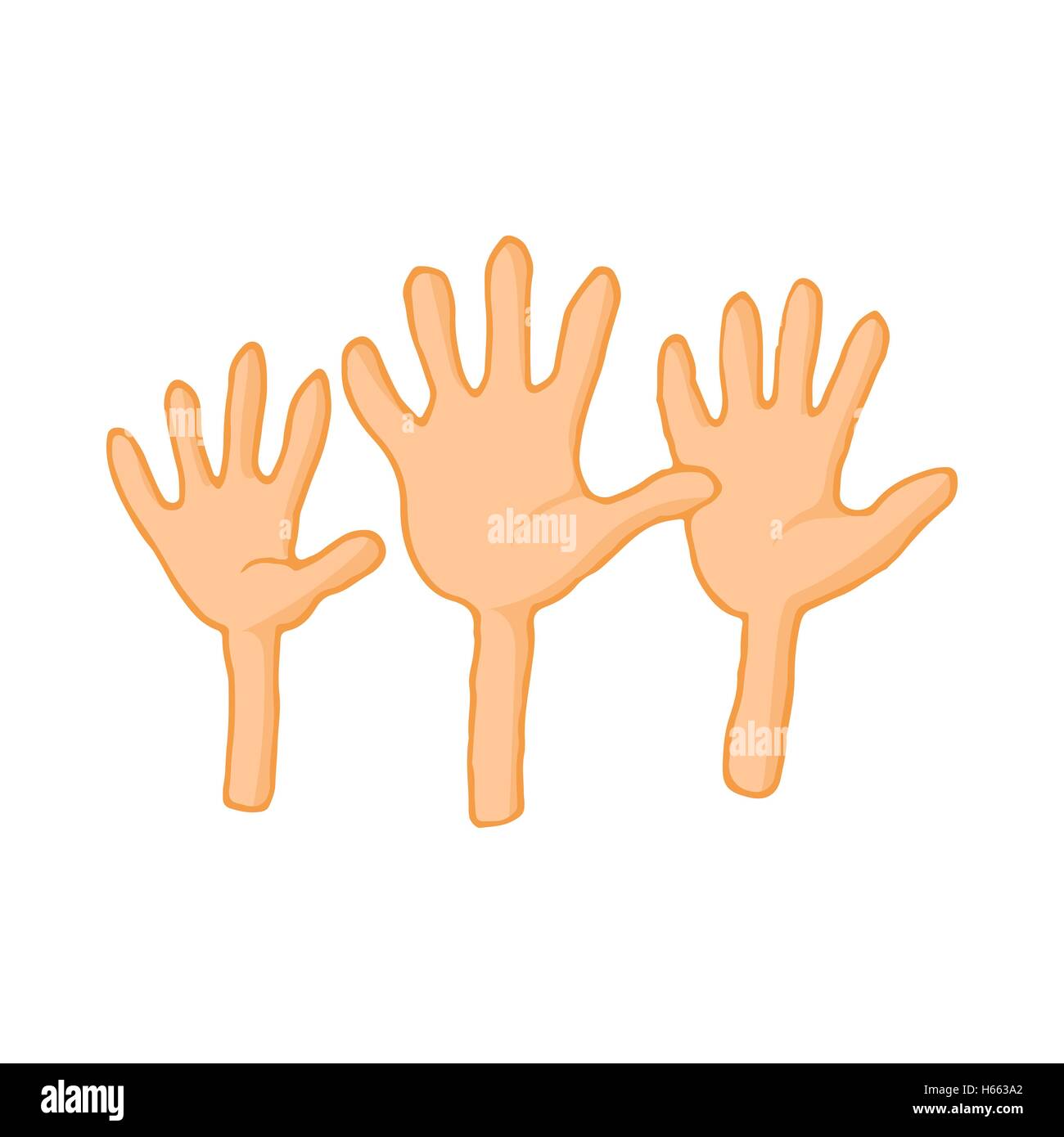 Open empty raising hands to ask for something icon Stock Vector Image ...