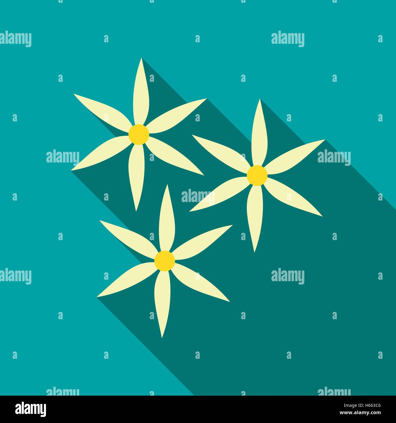 White flowers icon, flat style Stock Vector Image & Art - Alamy