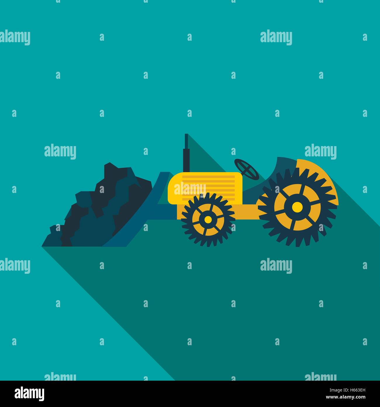 Excavator loading ore mining Stock Vector Images - Alamy