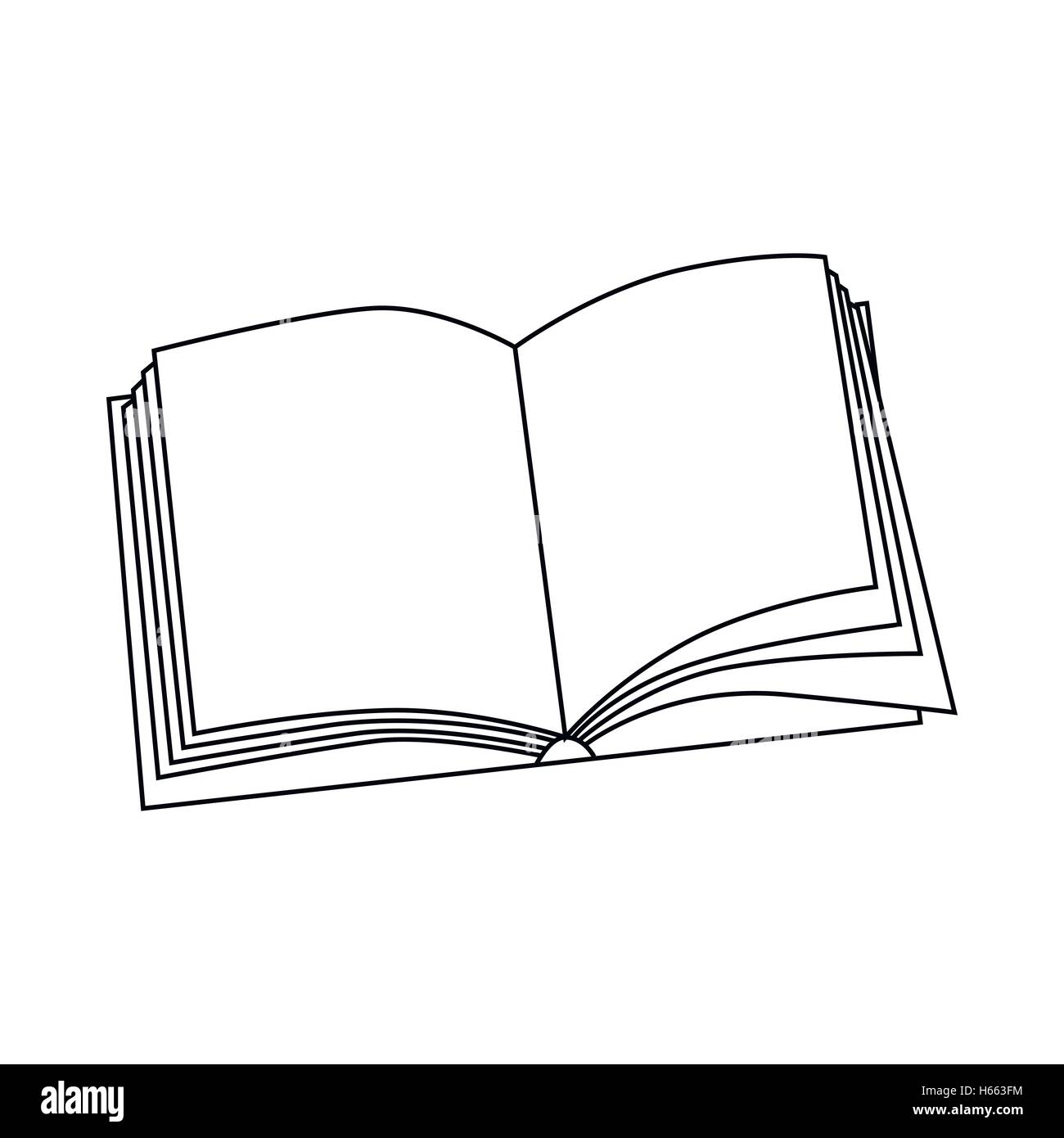 Book icon, outline style Stock Vector Image & Art - Alamy