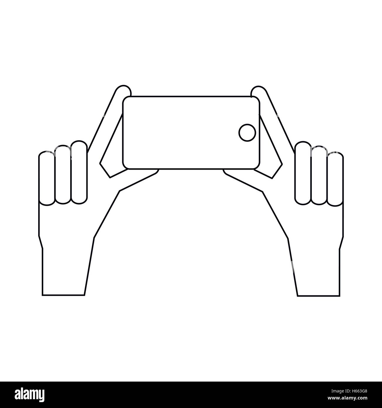 Hands taking pictures on phones icon Stock Vector Image & Art - Alamy