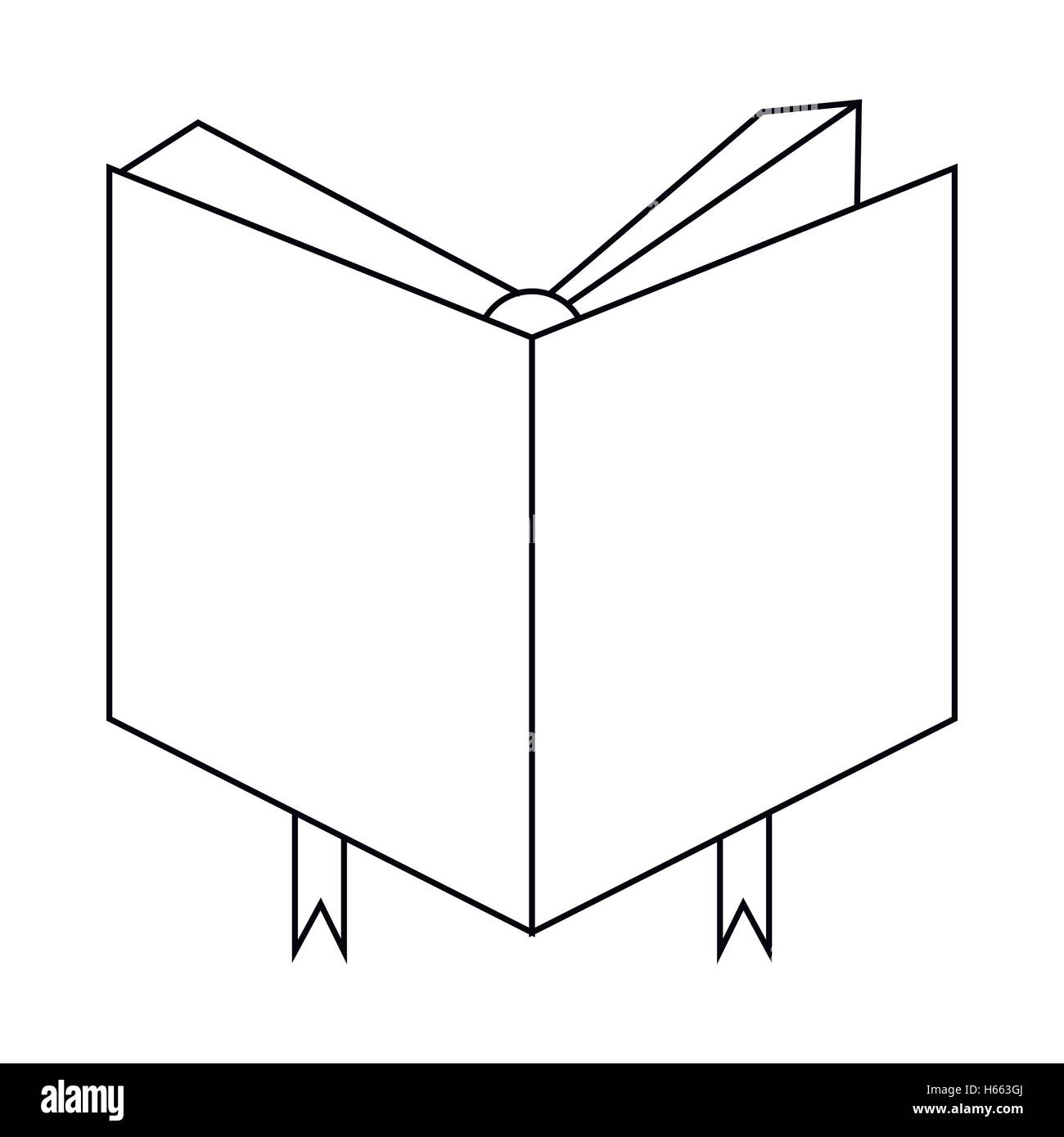 Book cover with bookmark icon, outline style Stock Vector Image & Art ...