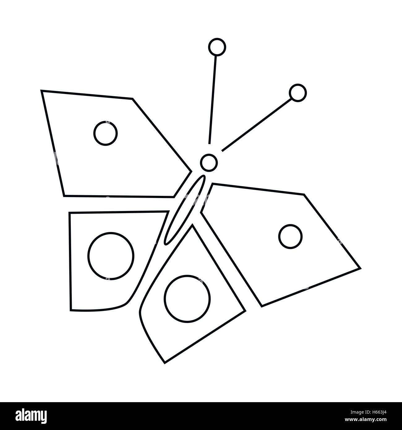 Butterfly icon, outline style Stock Vector Image & Art - Alamy