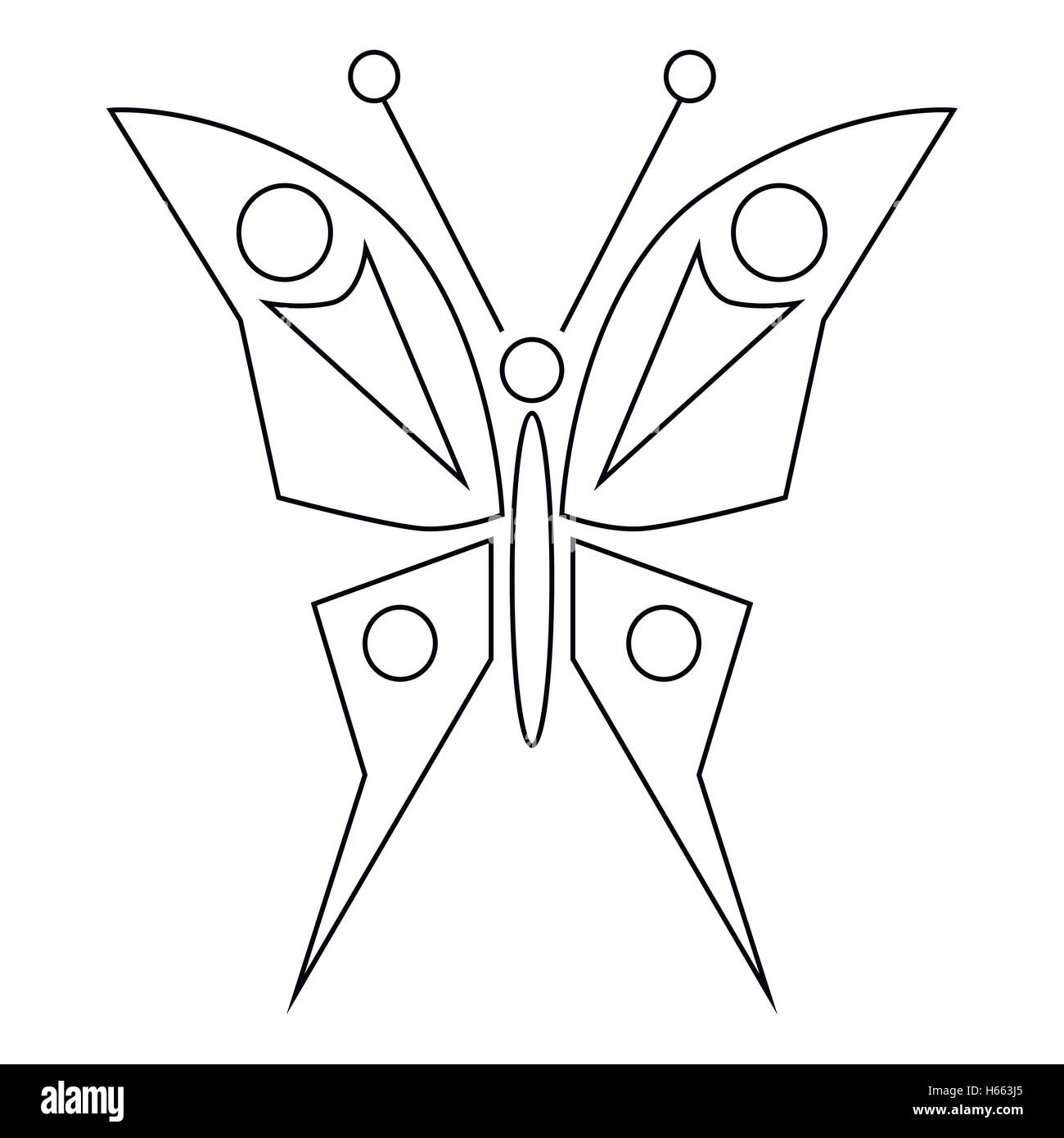 Butterfly icon, outline style Stock Vector Image & Art - Alamy