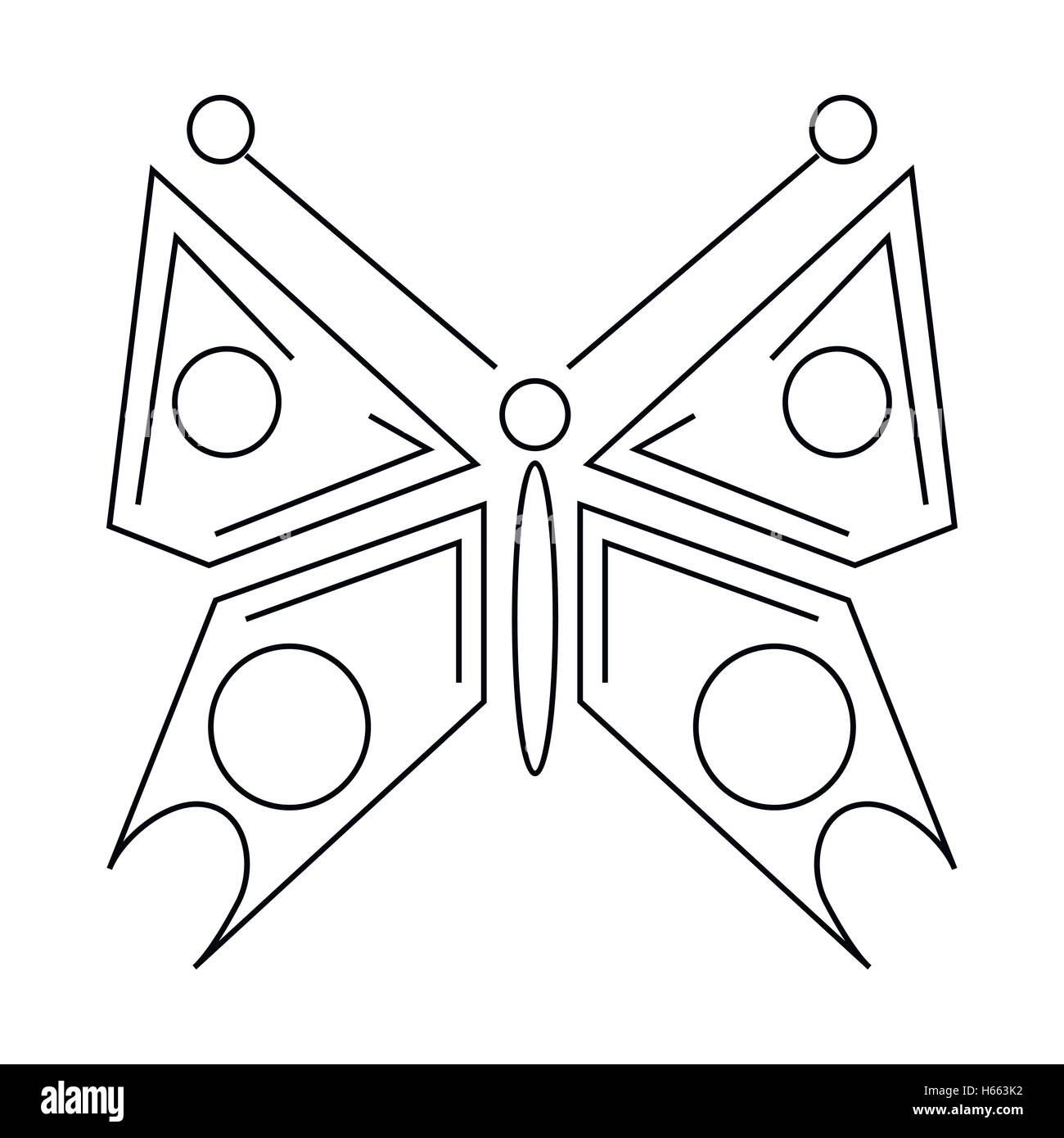 Butterfly icon, outline style Stock Vector Image & Art - Alamy